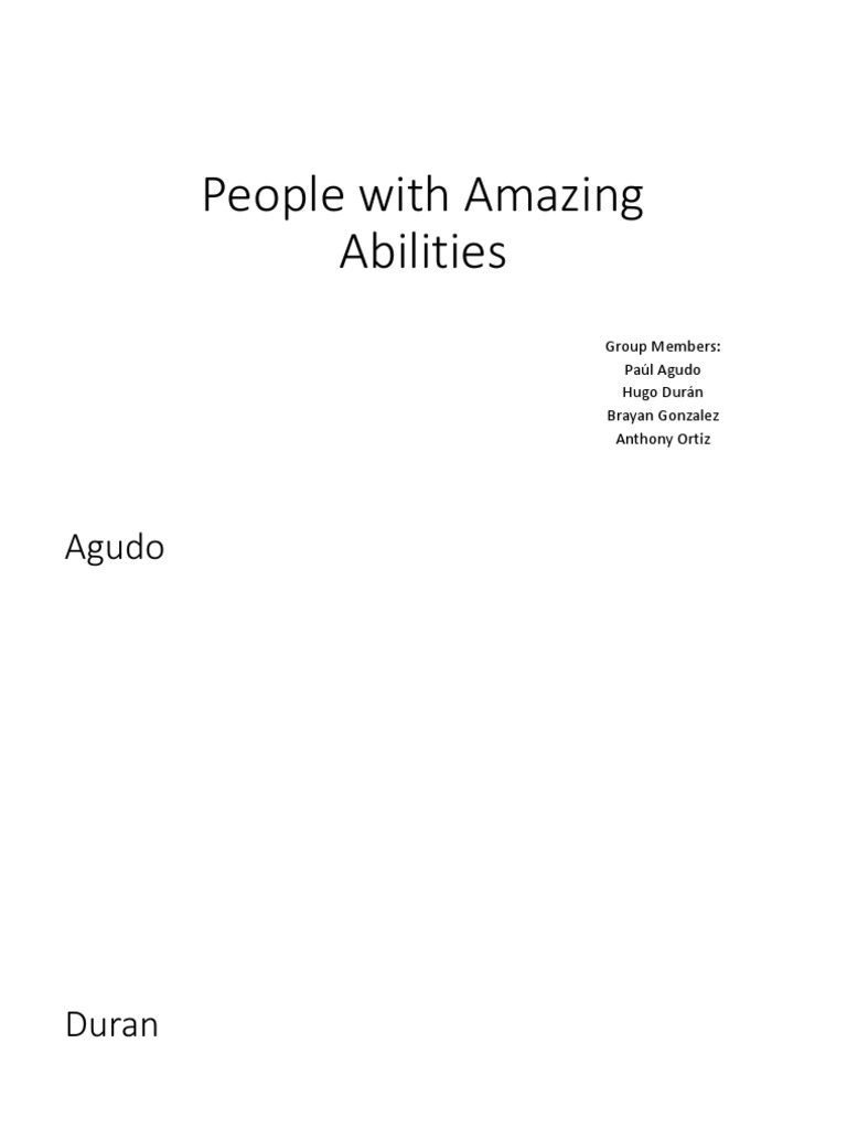 People With Amazing Abilities | PDF