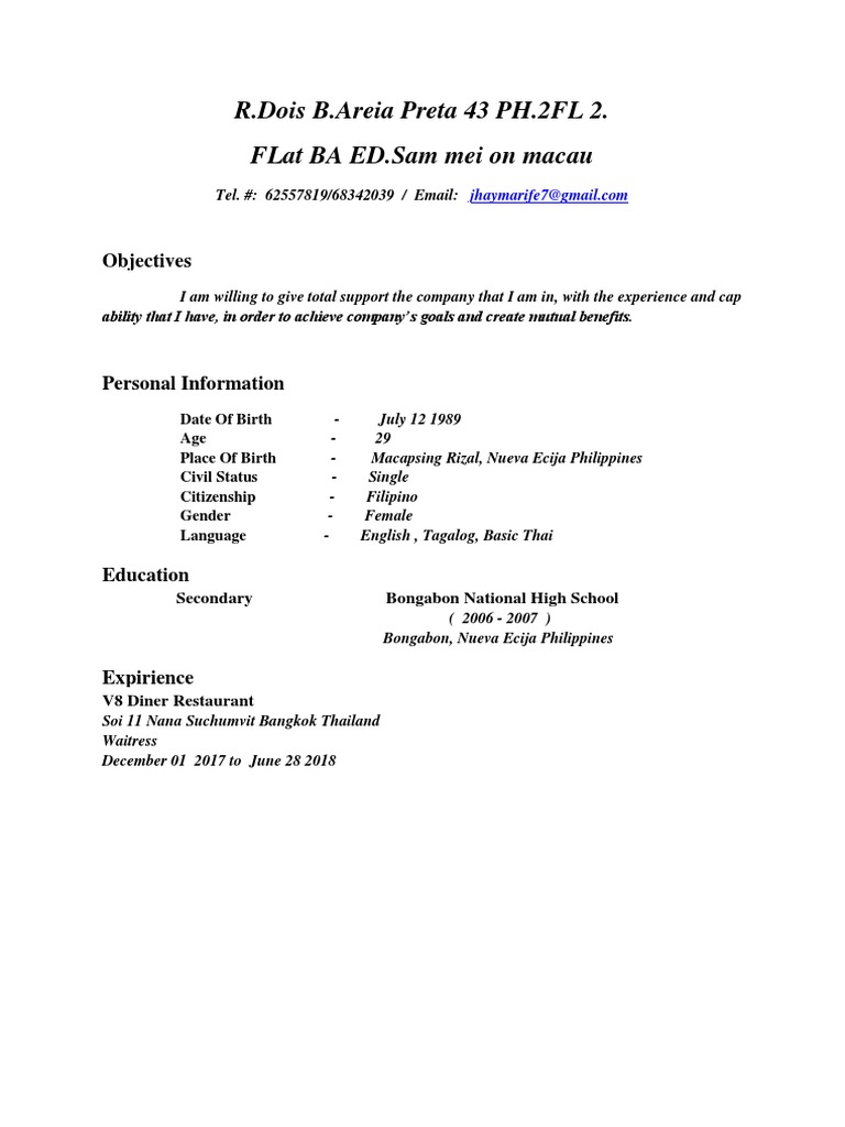 R.Dois B.Areia Preta 43 Ph.2Fl 2. Flat Ba Ed - Sam Mei On Macau | PDF