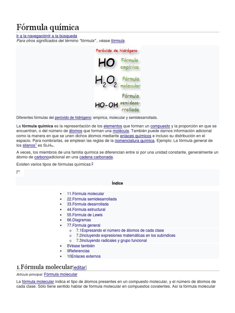 Fórmula Química | PDF | Ciencias fisicas | Química