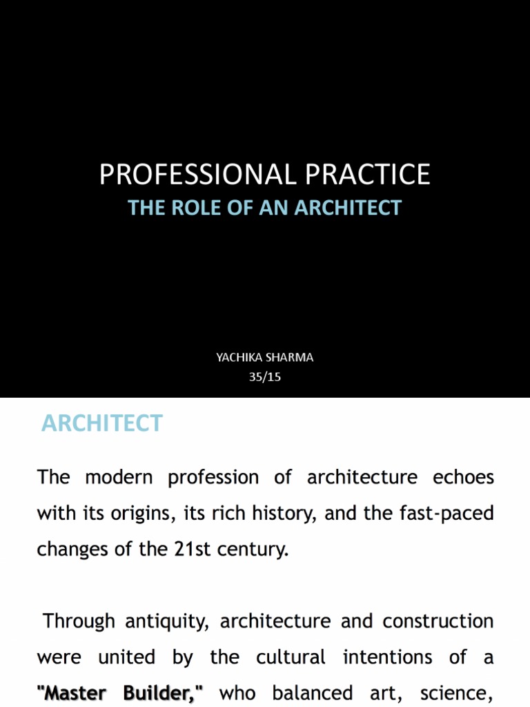 Professional Practice: The Role of An Architect | PDF