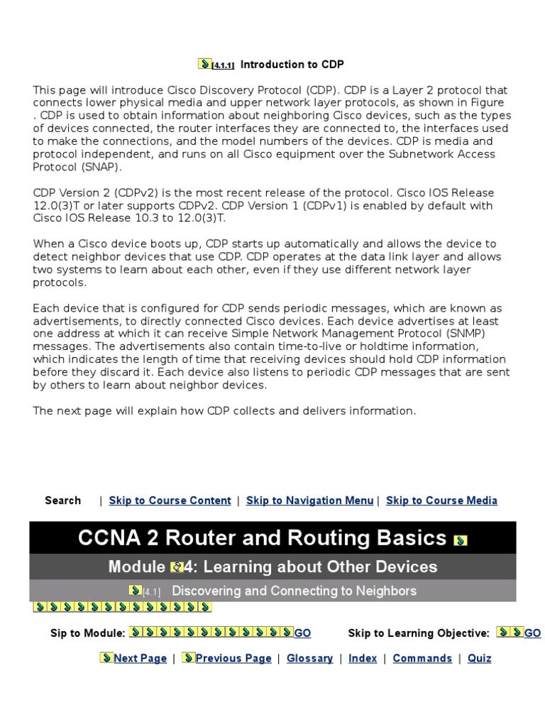 Ccna 2 Router And Routing Basics Module 4 Learning About Other