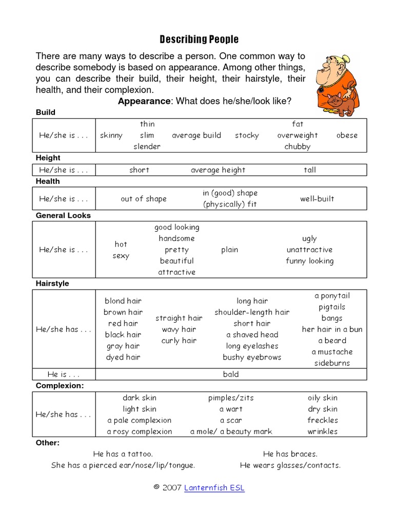 Appearance: What Does He/she/look Like?: Describing People | Download ...