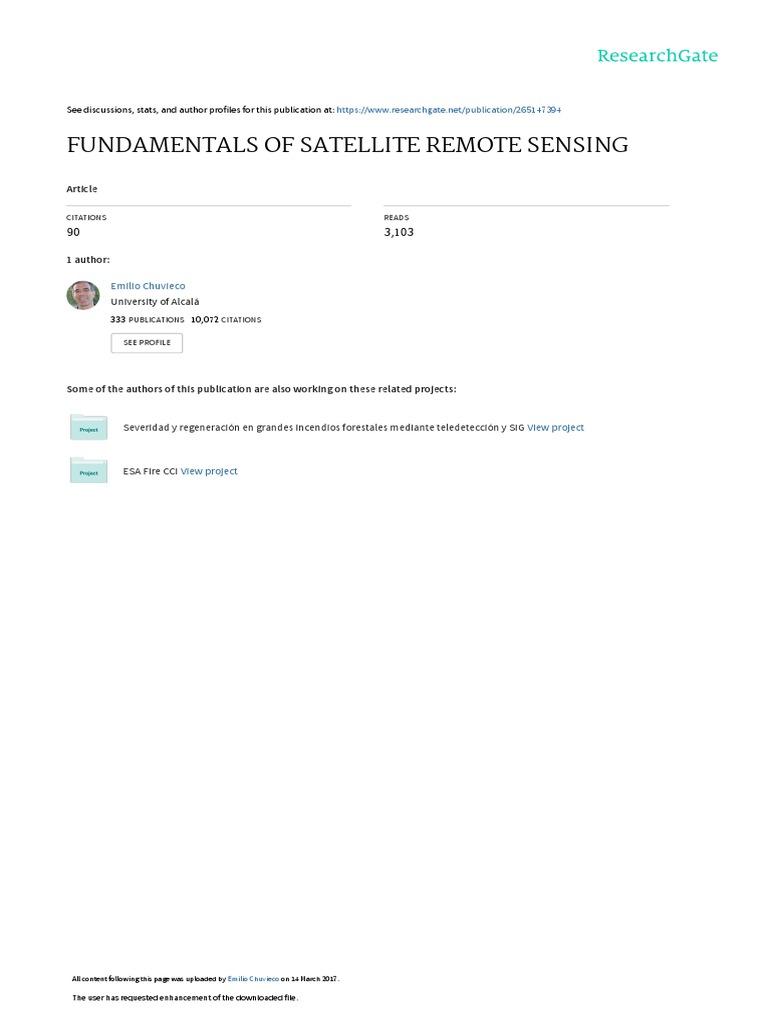 Fundamentals of Satellite Remote Sensing | Download Free PDF | Remote ...