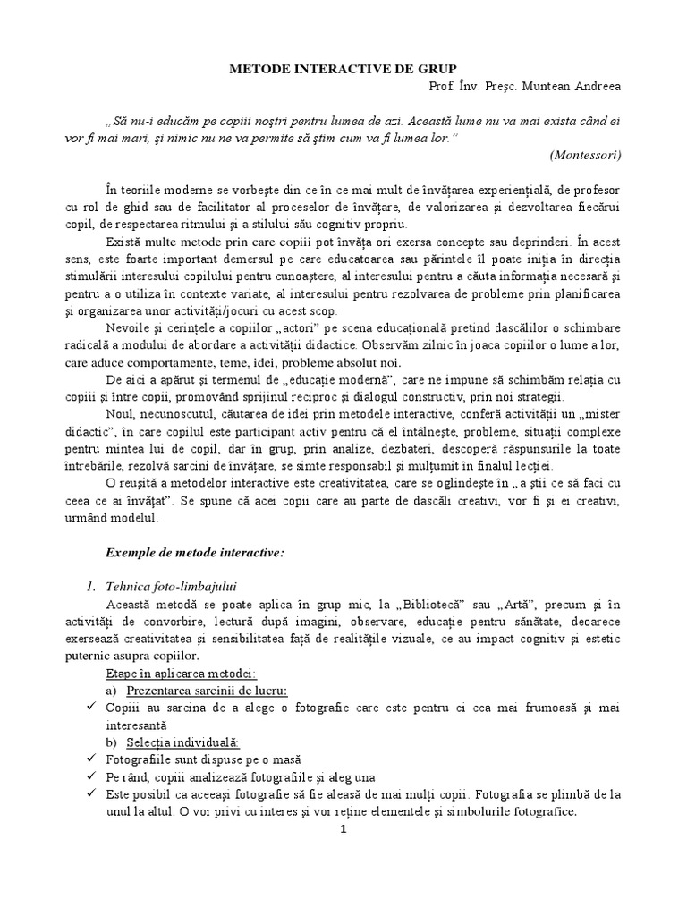 Metode Interactive de Grup PDF | PDF