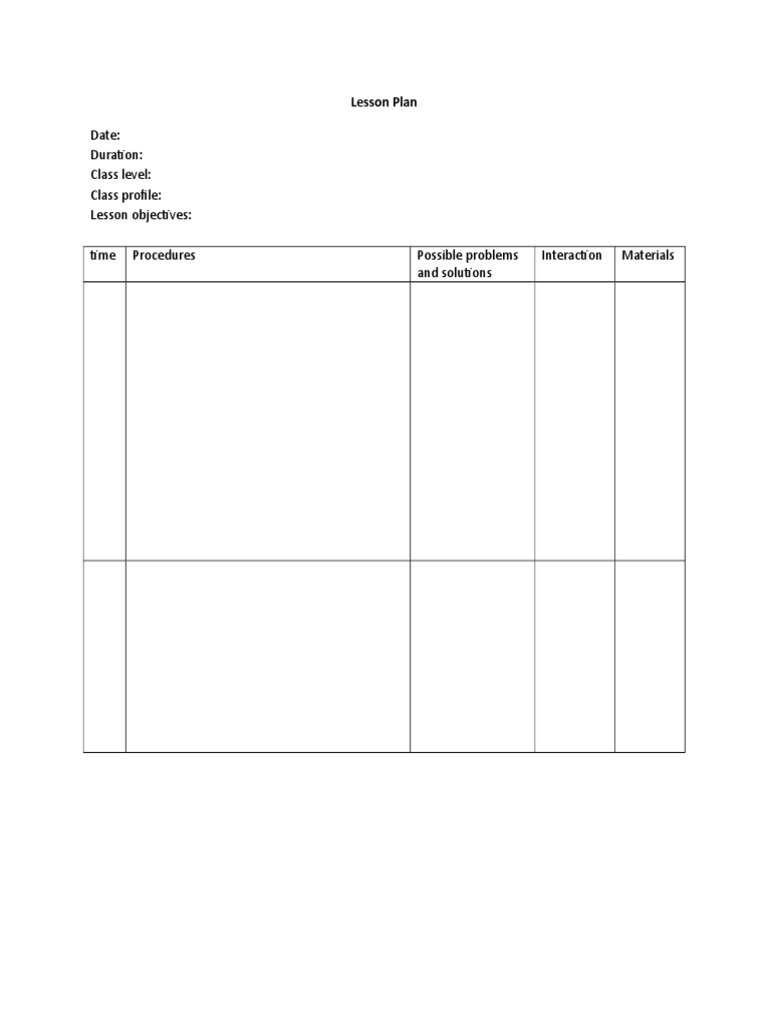 Lesson Plan Grid | PDF