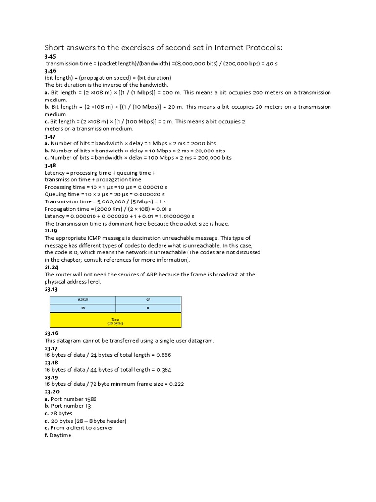 Short Answers To The Exercises of Second Set in Internet Protocols | PDF | Transmission Control ...