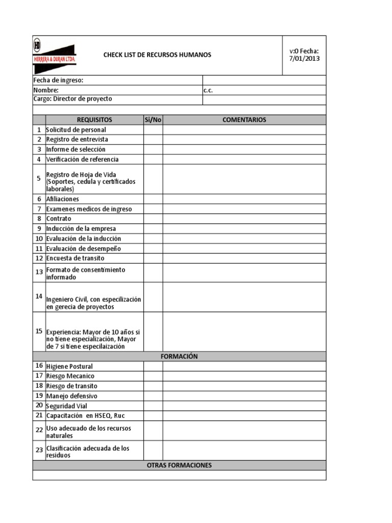 Check List R Humanos P Bahia | Descargar gratis PDF | Gestión de ...