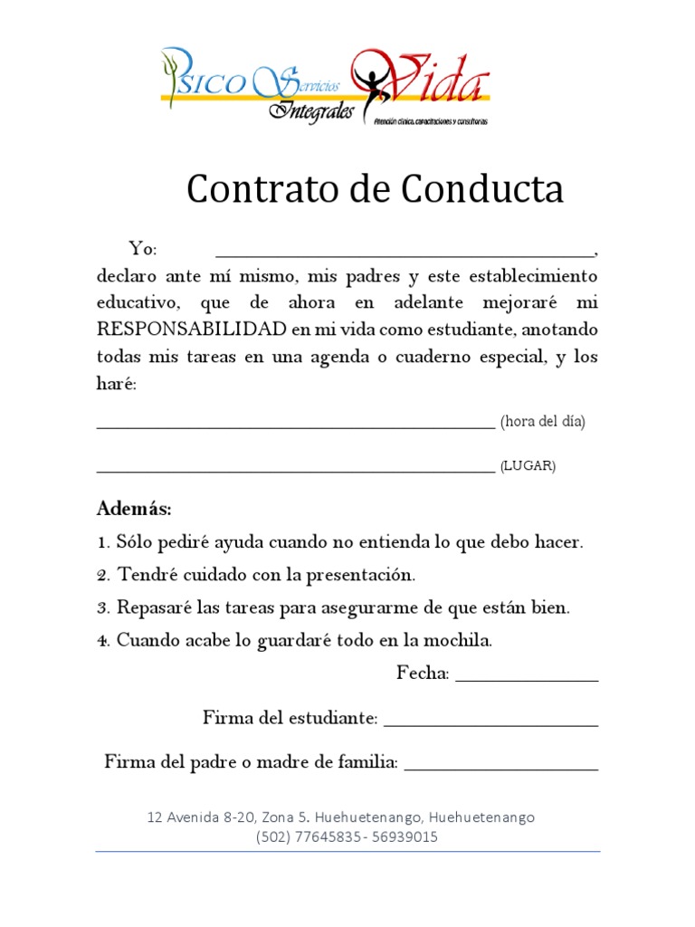 Contrato de Conducta | PDF