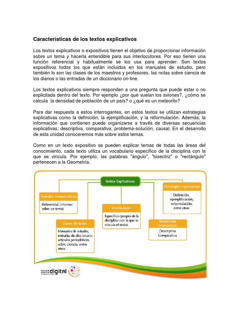 Características de Los Textos Explicativos | PDF