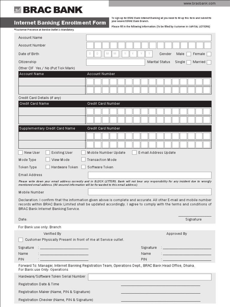 IB Application Form | PDF | Online Banking | Banks & Banking