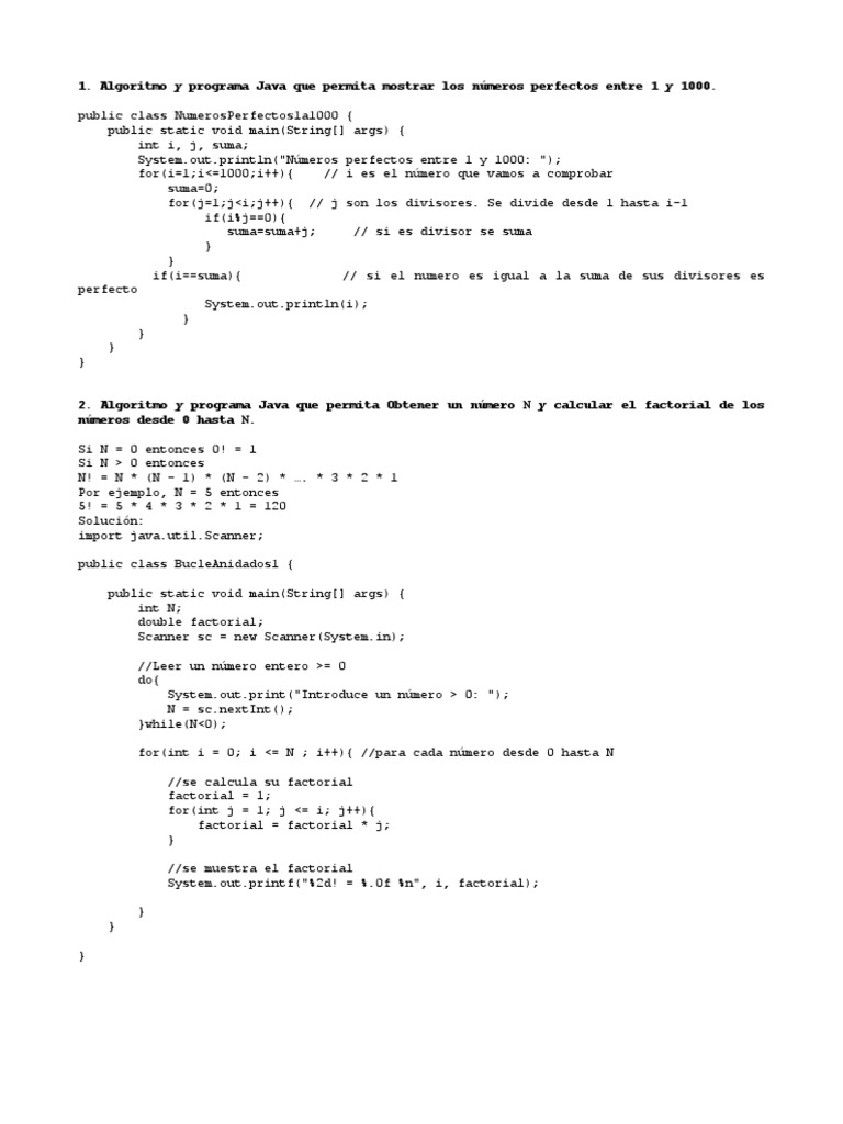 Algoritmos | PDF | Java (lenguaje de programación) | Informática teórica