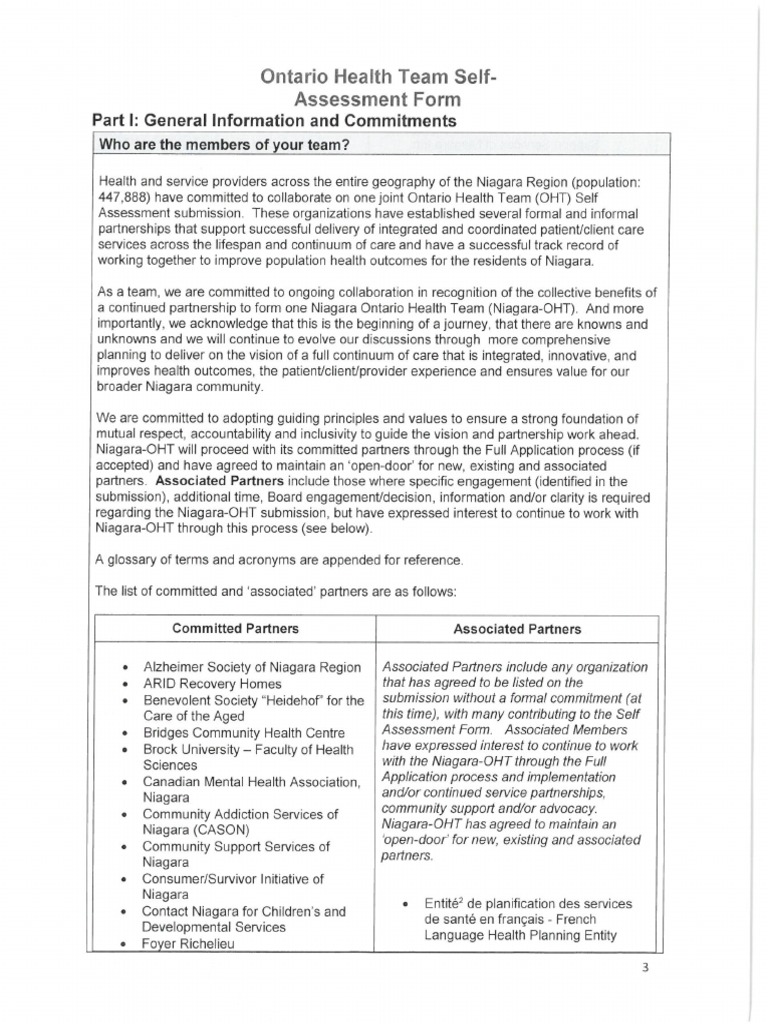 Niagara Ontario Health Team Members | PDF