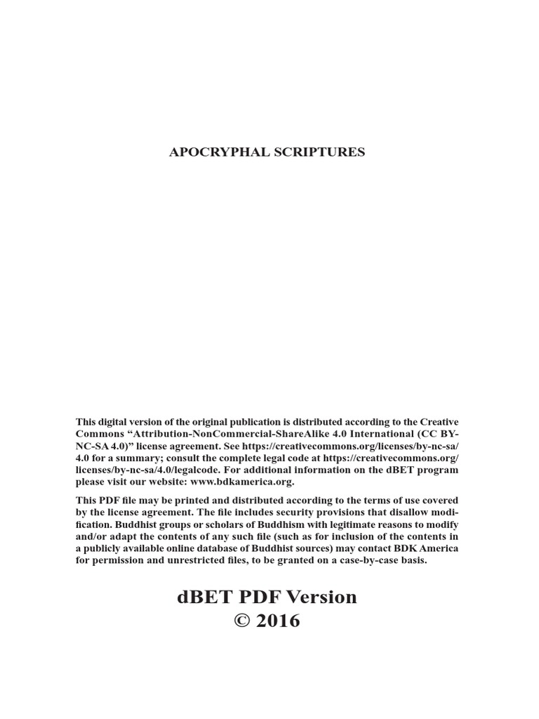 Apocryphal Scriptures | PDF | Zen | Gautama Buddha