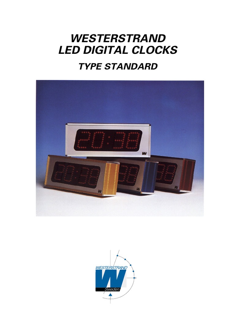 Westerstrand Led Digital Clocks: Type Standard | PDF | Clock | Electronics