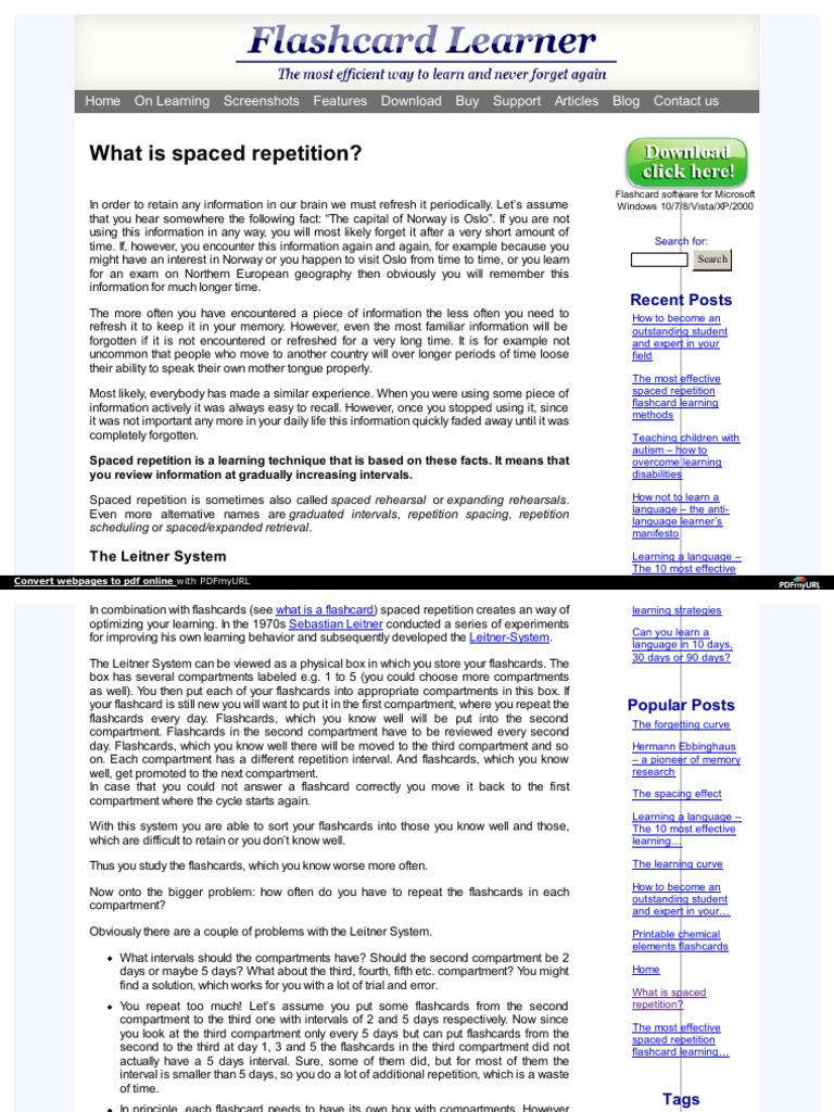 What Is Spaced Repetition | PDF | Flashcard | Learning