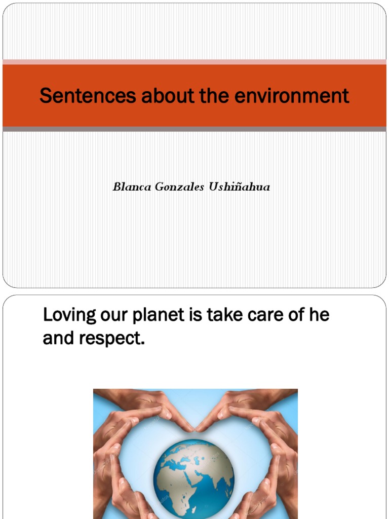 Sentences About The Environment: Blanca Gonzales Ushiñahua | PDF