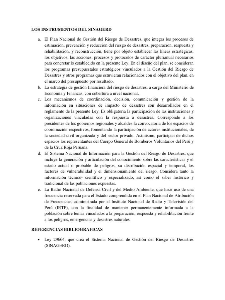 Los Instrumentos Del Sinagerd | PDF | Defensa Civil | Business