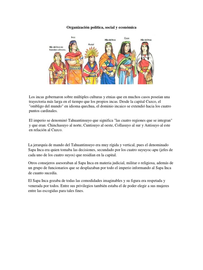 Organización Política INCA | PDF | Imperio Inca | Agricultura