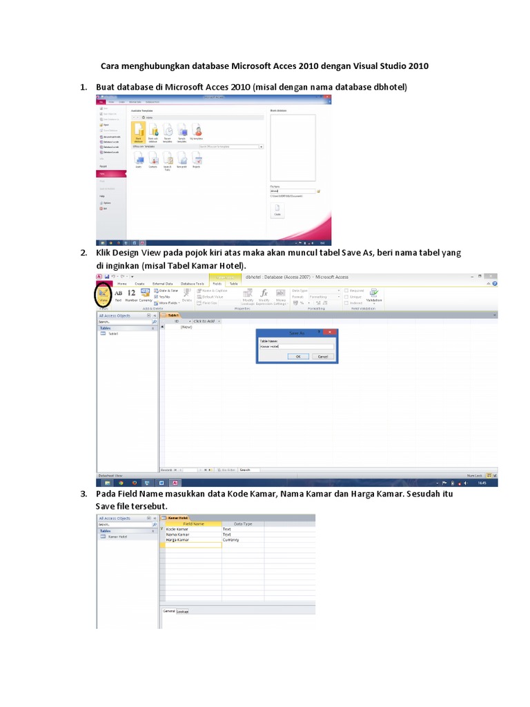 Koneksi Microsoft Access ke Visual Studio | PDF | Seni | Komputer