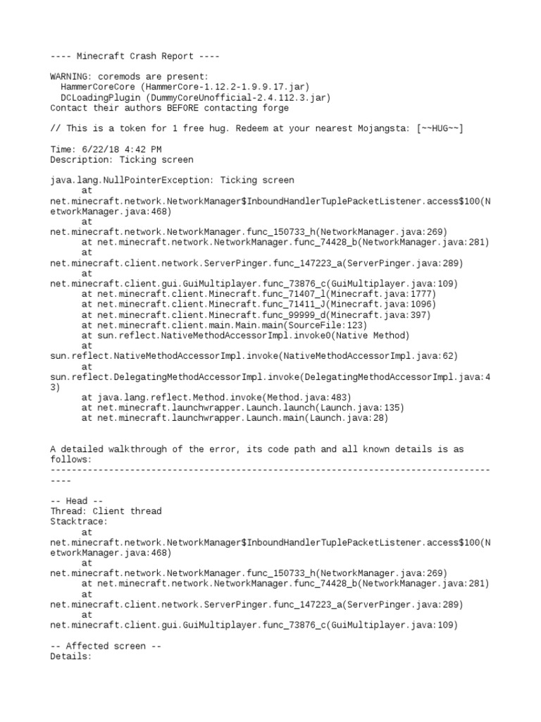 Crash 2018 06 22 164239 Client Pdf Java Virtual Machine Java 