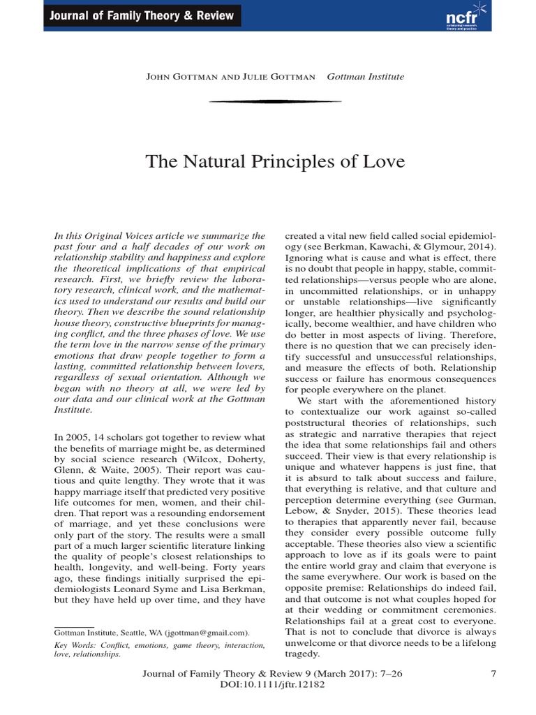 4.gottman J. (2017) The Natural Principles of Love | PDF | Cortisol ...