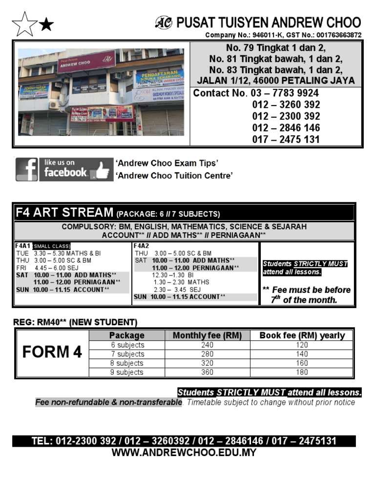 Form 4 2019 Timetable | PDF | Teaching Mathematics | Science Education