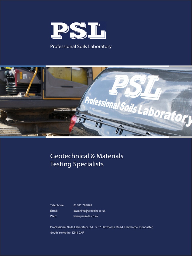 PSL Brochure | PDF | Geotechnical Engineering | Soil