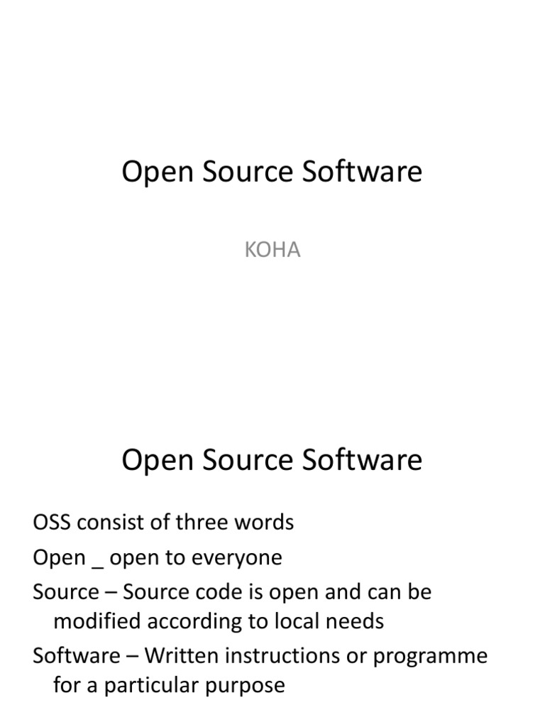 Open Source Software (Koha) | PDF