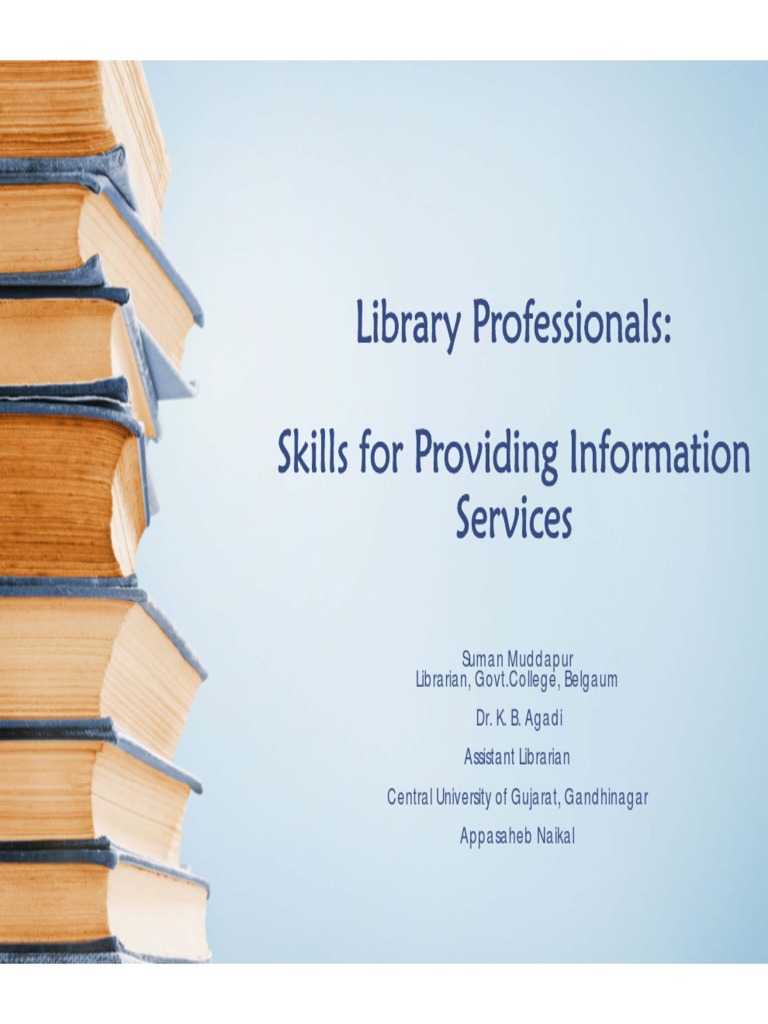 Library Professionals: Skills For Providing Information Services ...