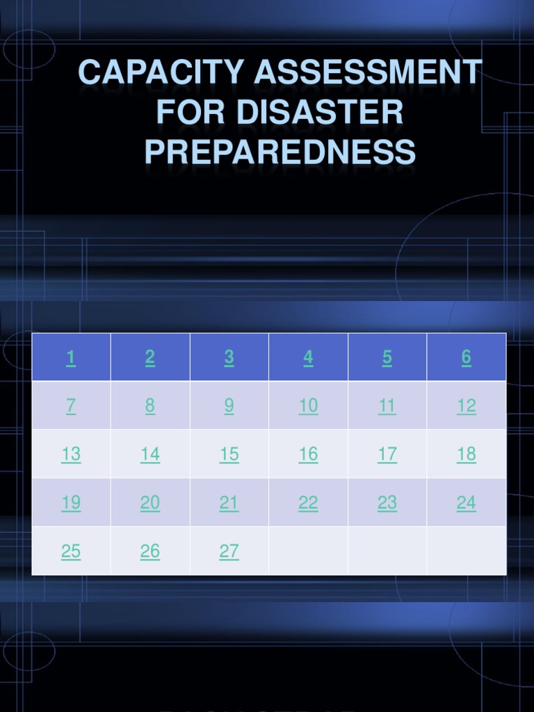 Capacity Assessment For Disaster Preparedness | PDF