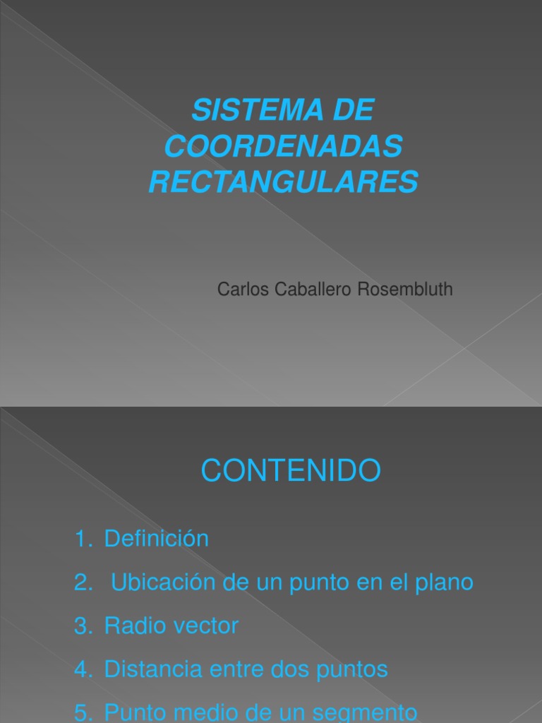 1.1. Sistema de Coordenadas Rectangulares | PDF | Sistema de ...
