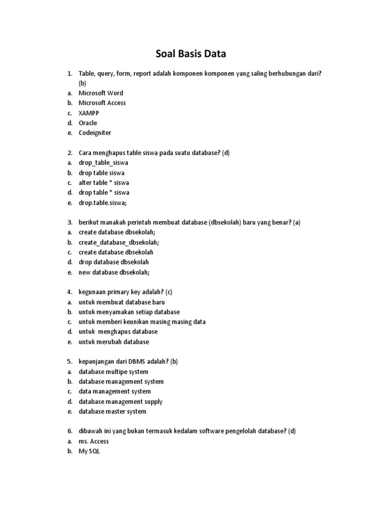 Soal Basis Data | PDF