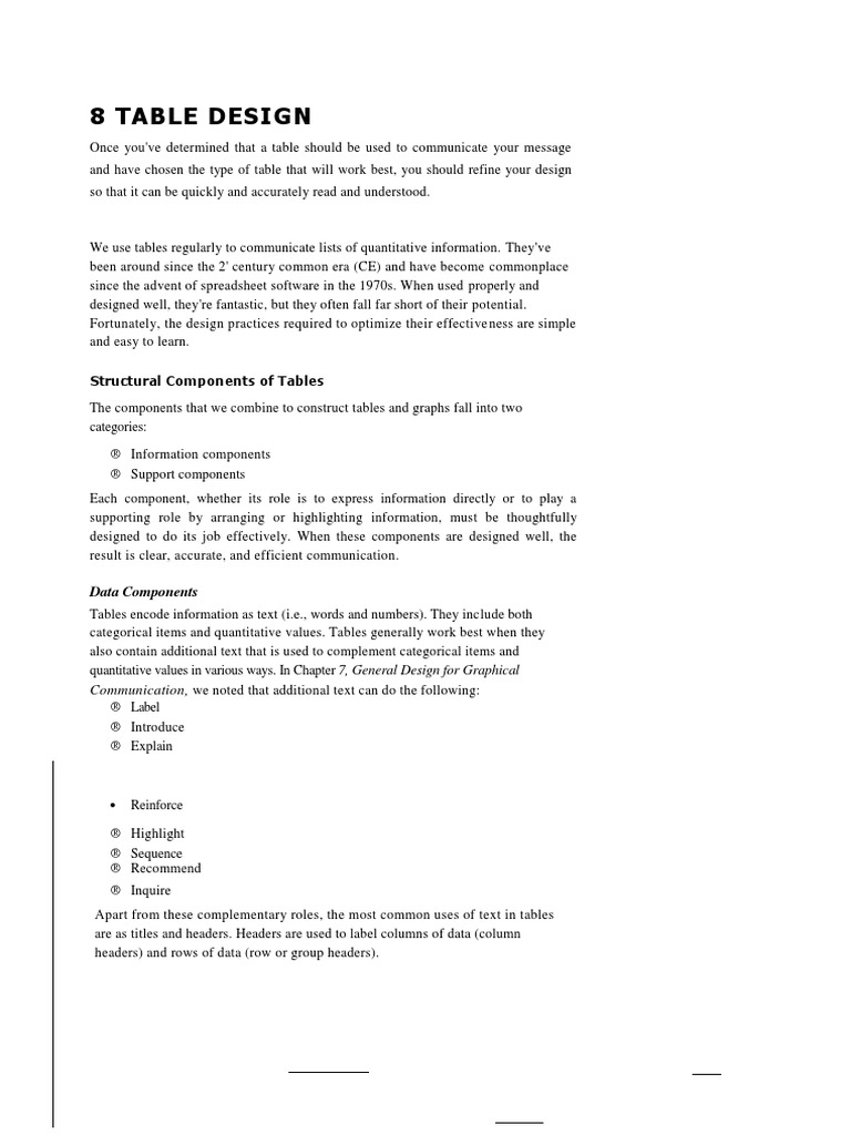 8 Table Design: Structural Components of Tables | PDF | Page Layout ...