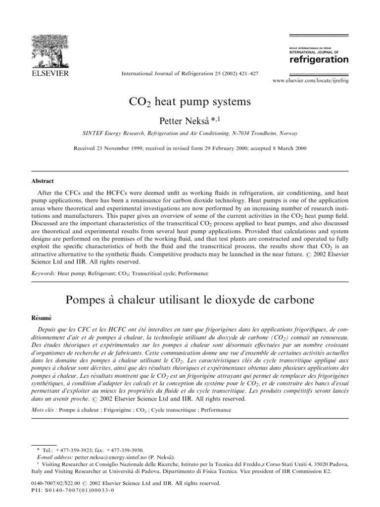 Co2 Heat Pump Systems | PDF | Hvac | Heat Pump