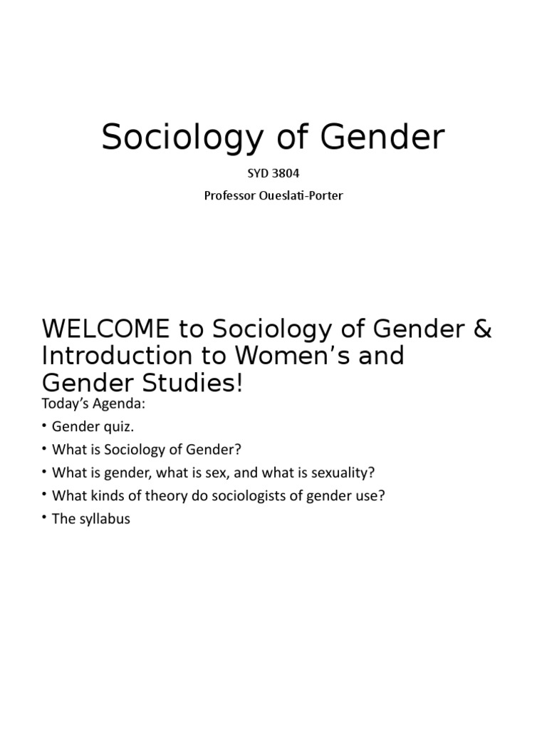 Gender Sociology Syllabus | PDF | Intersex | Gender