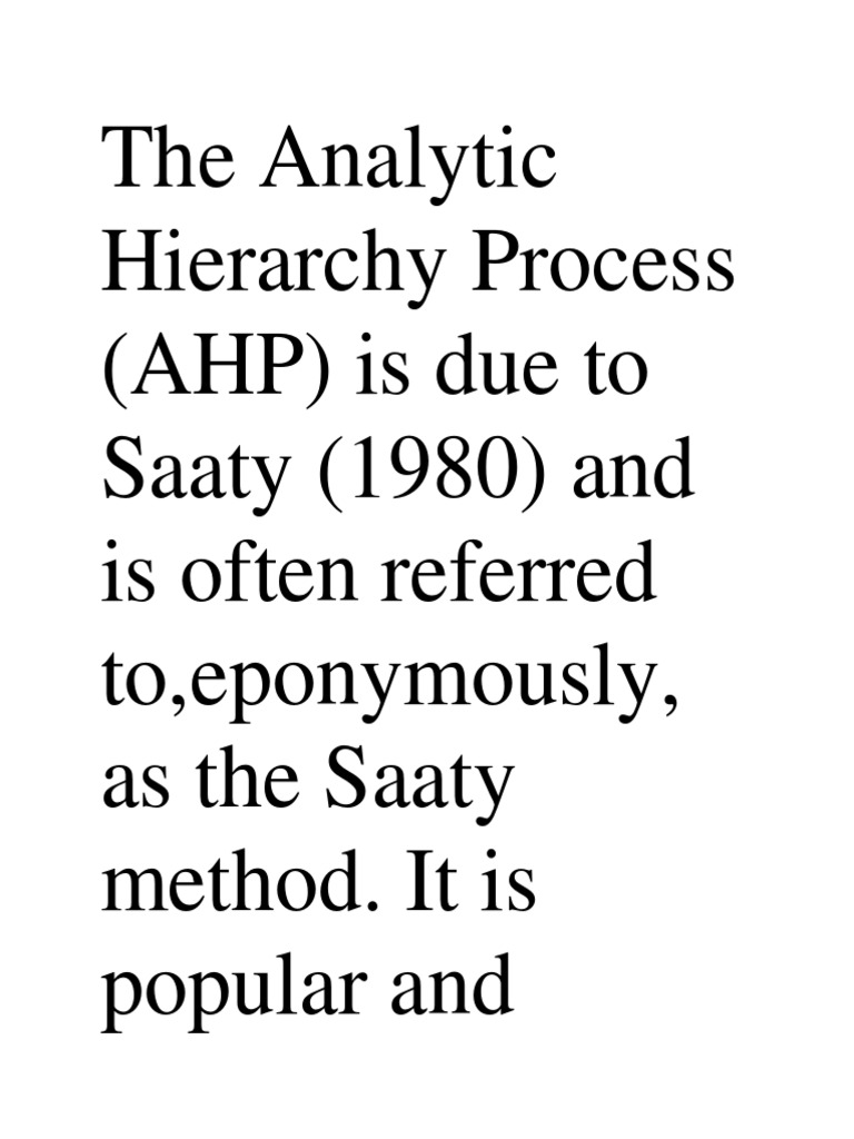 How To Do AHP Analysis in Excel | PDF | Teaching Mathematics | Cognition