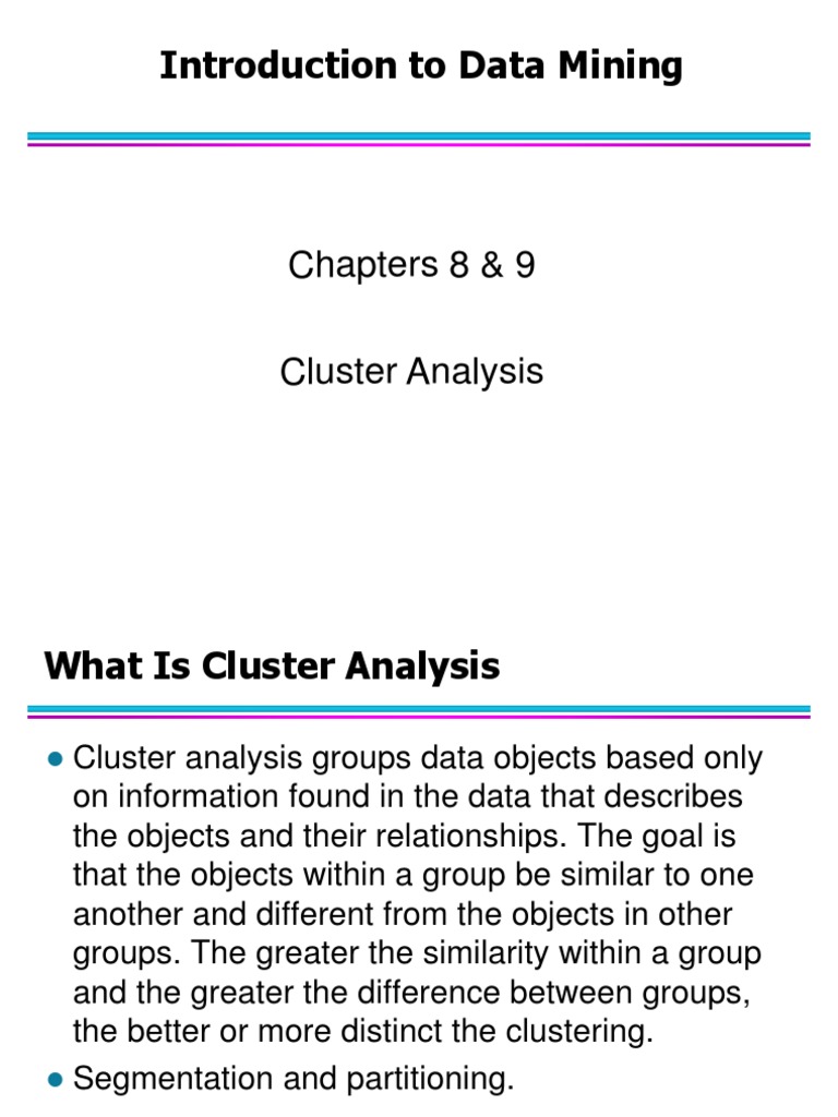 Chapter8-Basic Cluster Analysis2018 | PDF | Cluster Analysis | Mathematical Concepts