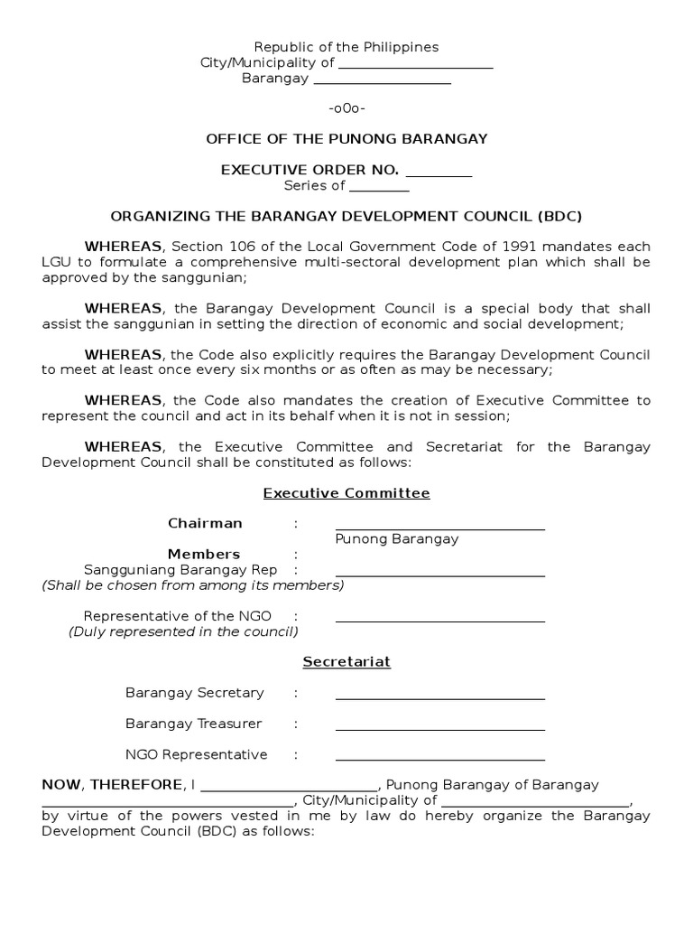 Organizing Barangay Development Council | PDF | Non Governmental ...