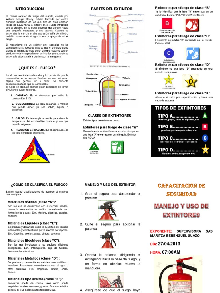 Triptico de Uso de Extintores | PDF | Incendios | Combustión