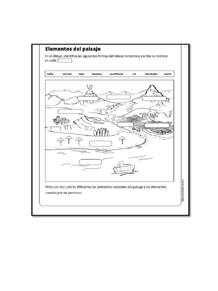 Colorea Los Diferentes Tipos de Relieve | PDF