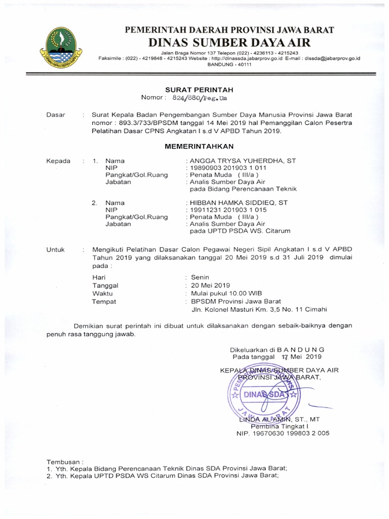 Surat Perintah Dinas | PDF