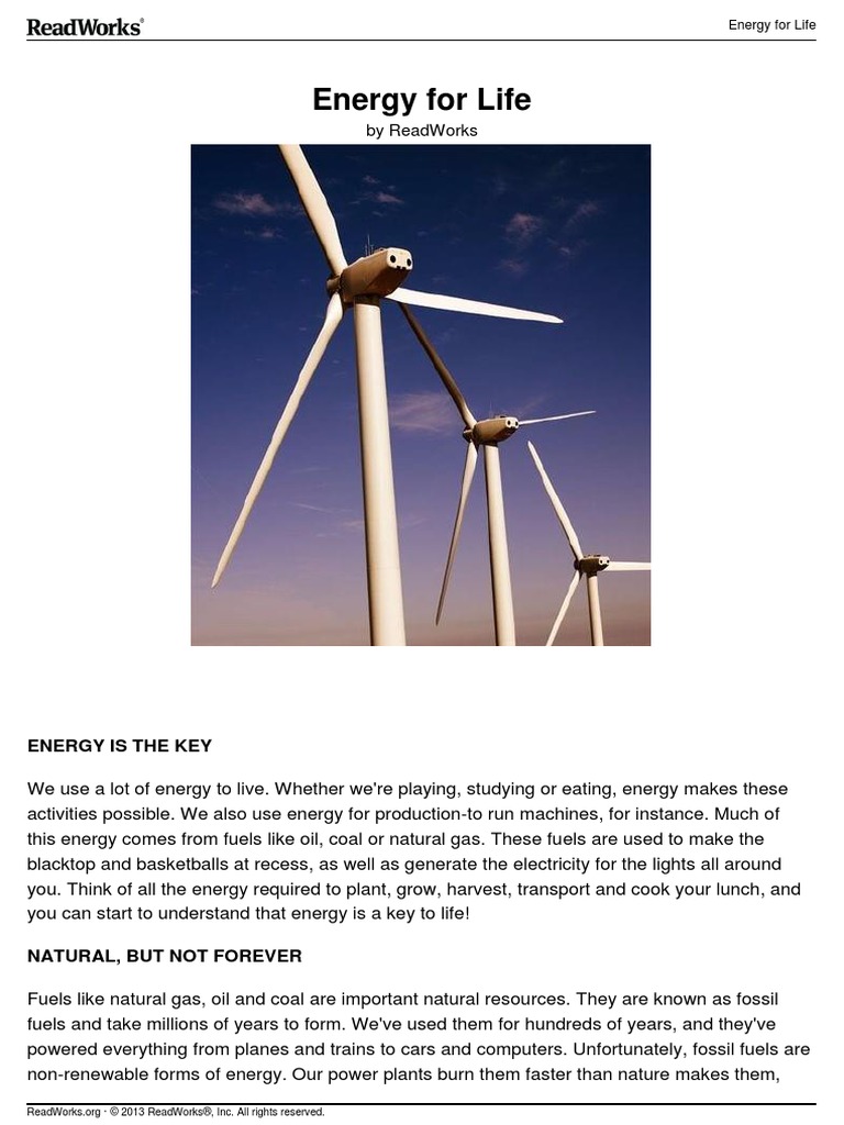 Renewable Resource Reading | PDF | Wind Power | Renewable Energy