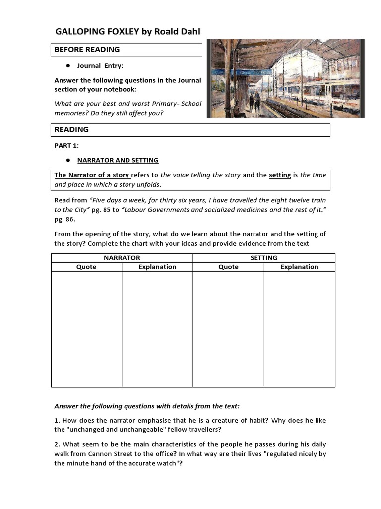 Galloping Foxley by Roald Dahl | PDF | Narrative | Narration