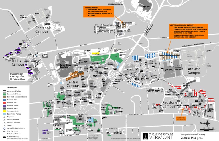 UVM Campus and Parking Map 2017 | PDF | Sports | Leisure