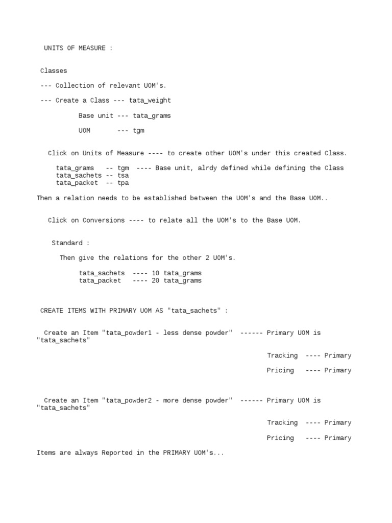 Configuring Item Units of Measure with Standard and Exceptional ...