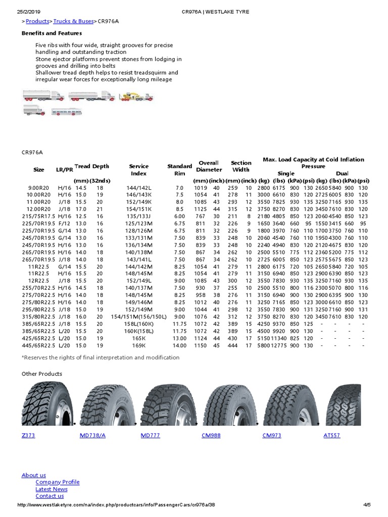 Cr976a - Westlake Tyre | PDF | Tire | Nature