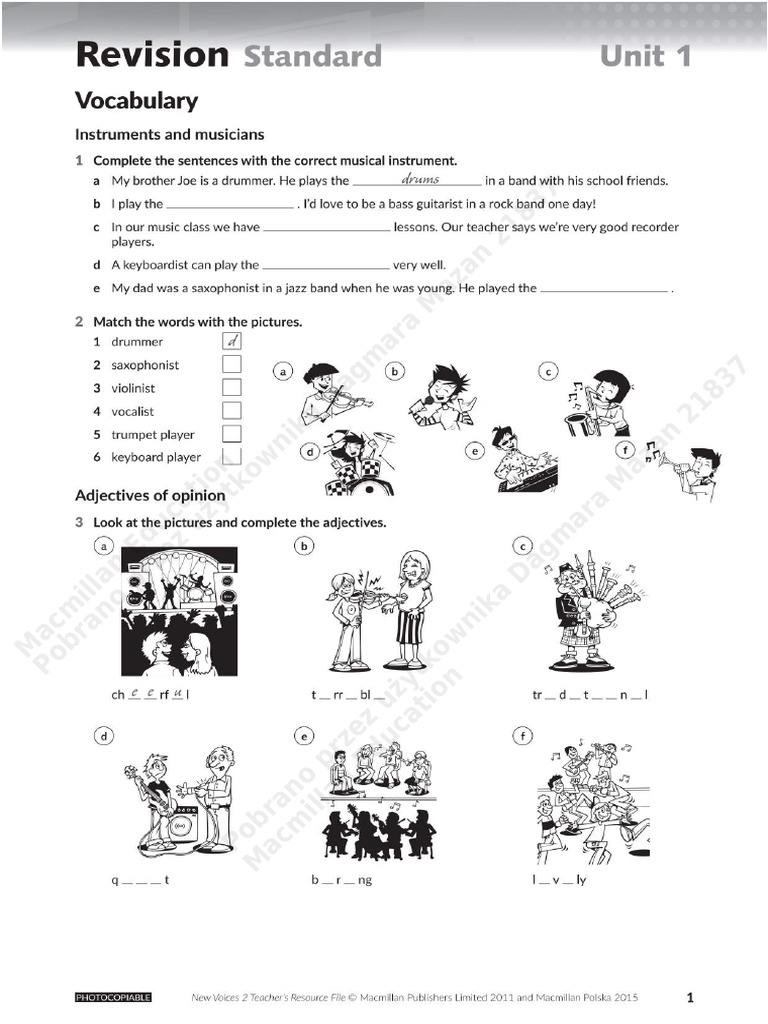New Voices 2 TRF Unit 1 Multi-Level Worksheets | PDF