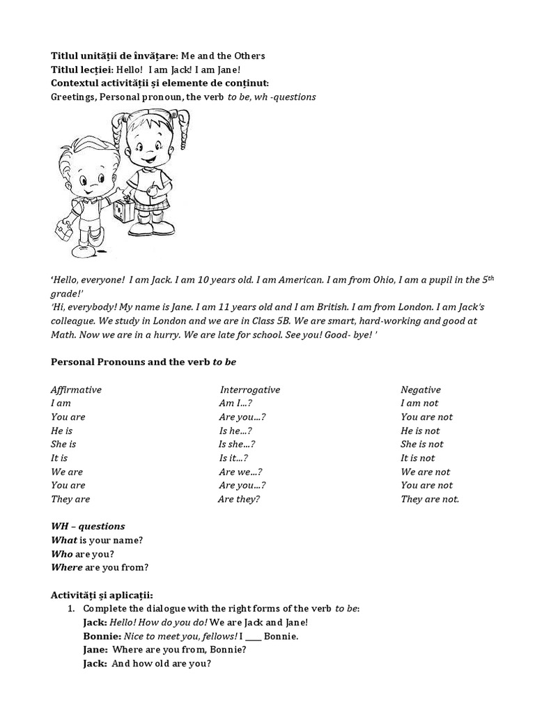 Greetings, Personal Pronoun, The Verb To Be, WH - Questions | PDF