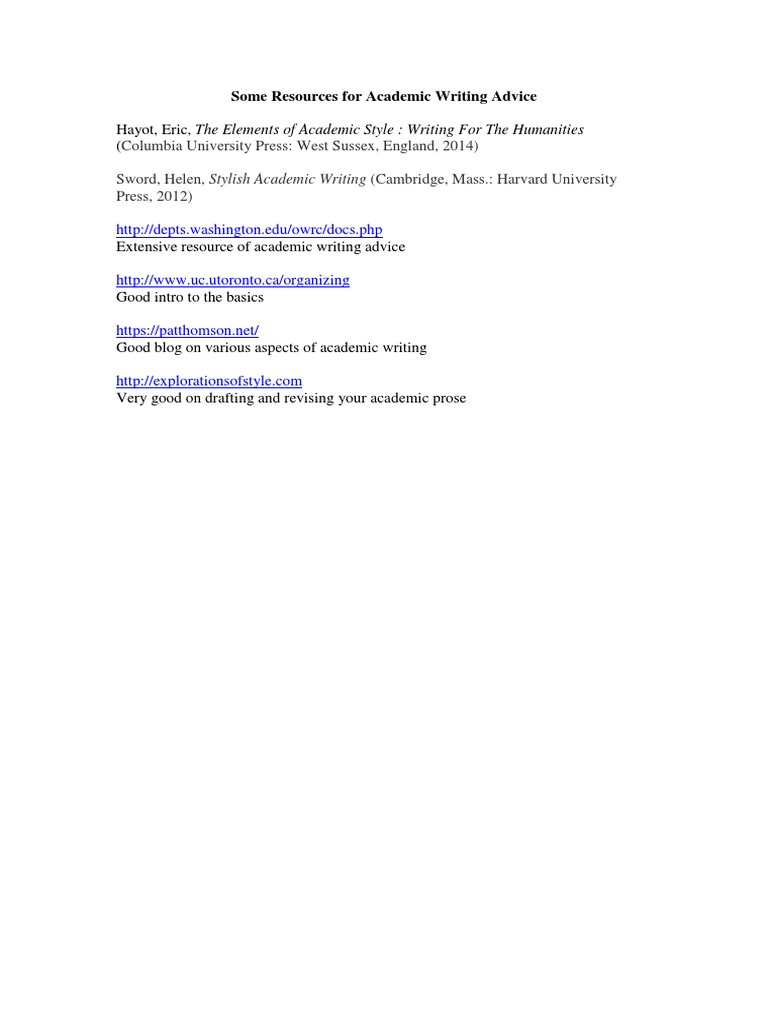 Academic Writing Advice | PDF | Language Arts & Discipline