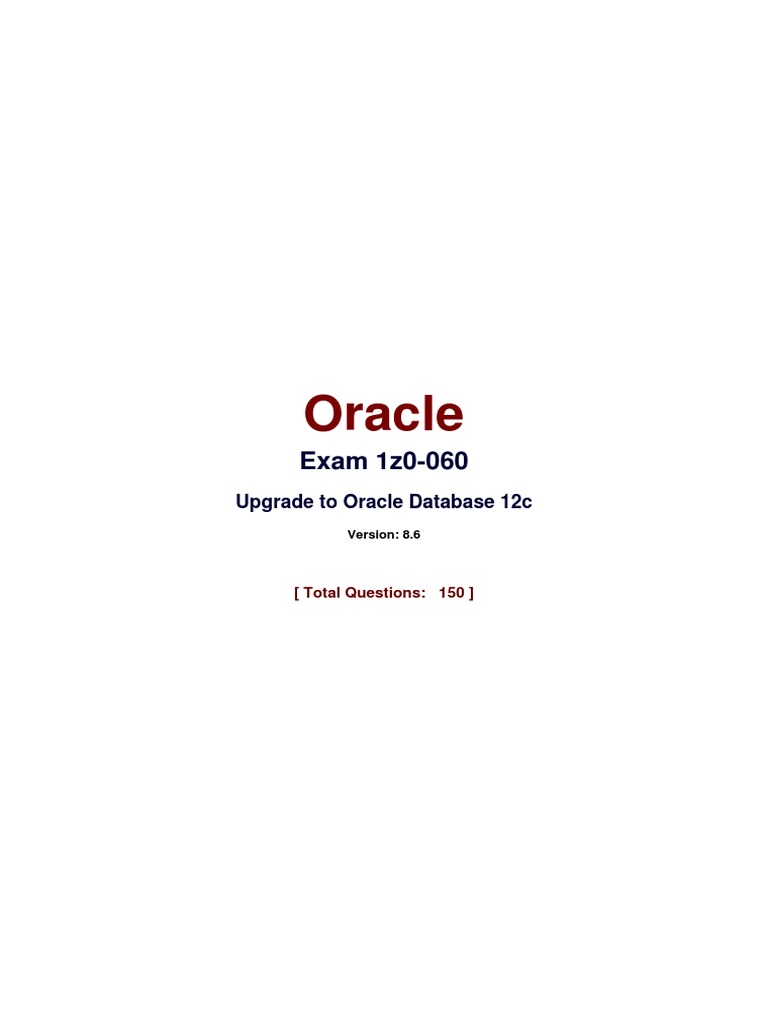 Oracle 1z0 060 20150419 | PDF | Oracle Database | Databases